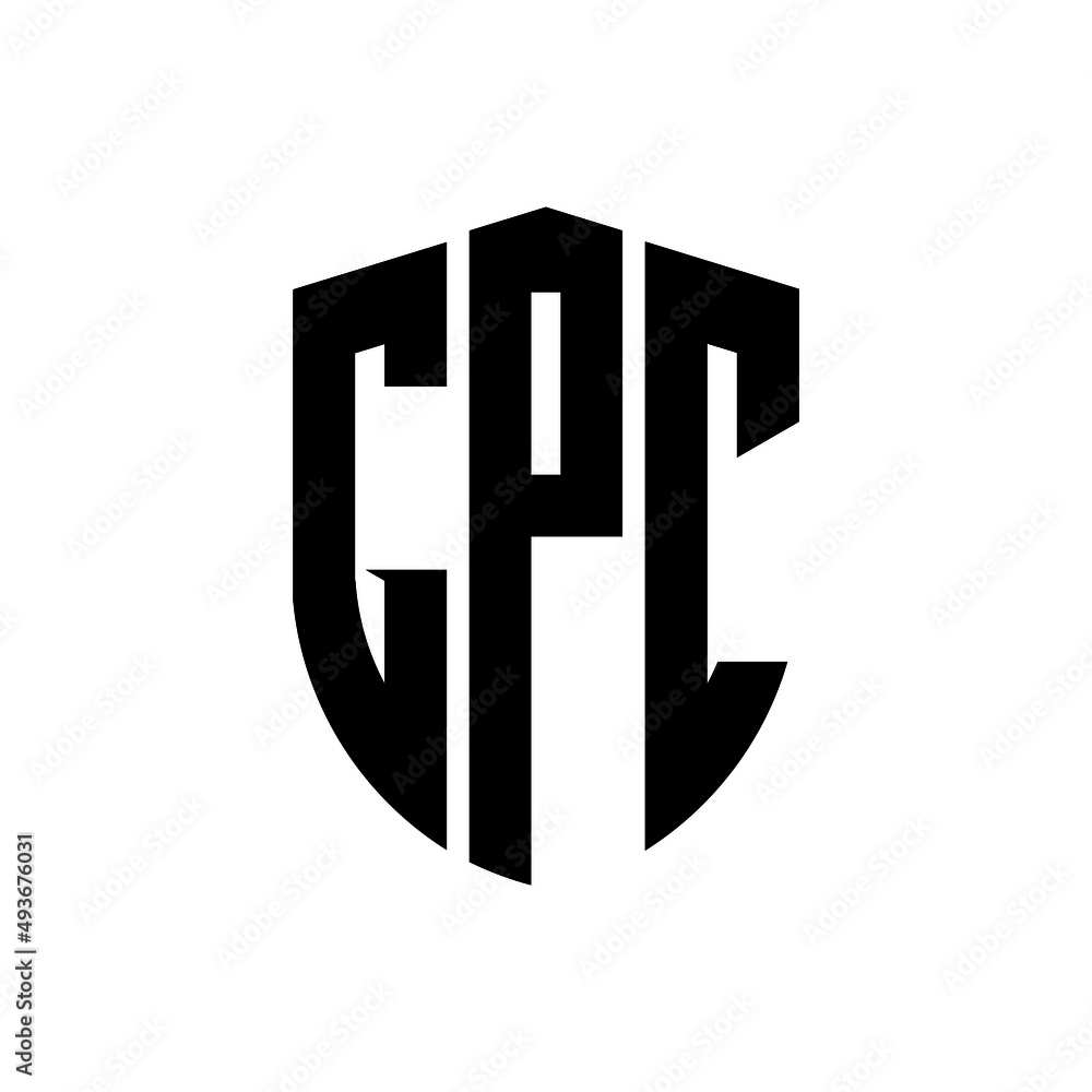 GPC letter logo design. GPC modern letter logo with black background ...