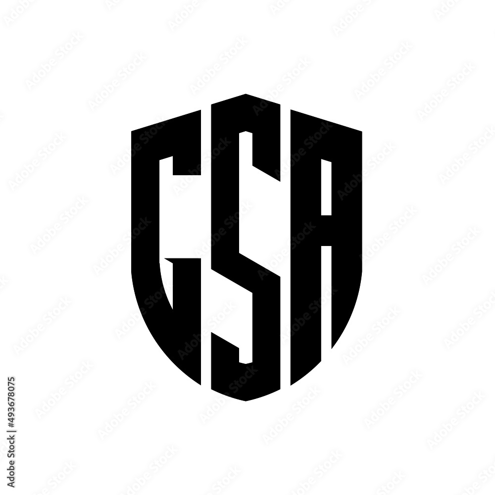GSA letter logo design. GSA modern letter logo with black background ...