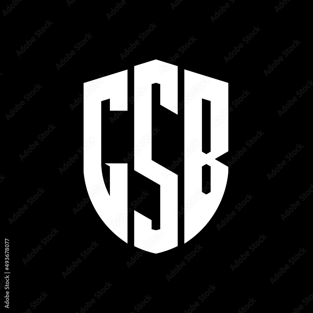 GSB letter logo design. GSB modern letter logo with black background ...