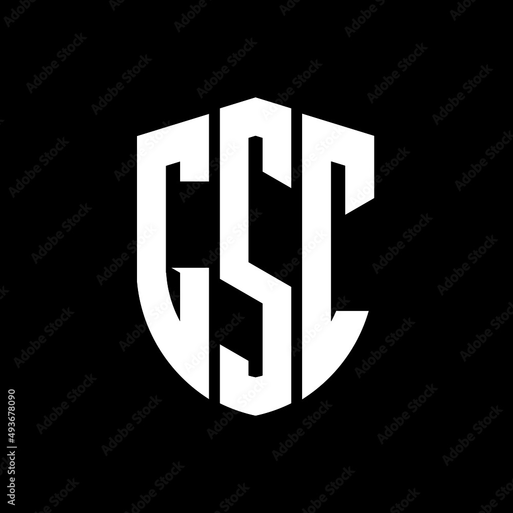 GSC letter logo design. GSC modern letter logo with black background ...