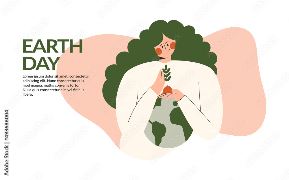 Mother Earth planet Day or protect globe environment nature ...