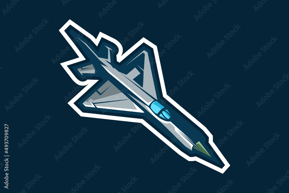 Russian cold war supersonic jet fighter and interceptor aircraft icon ...