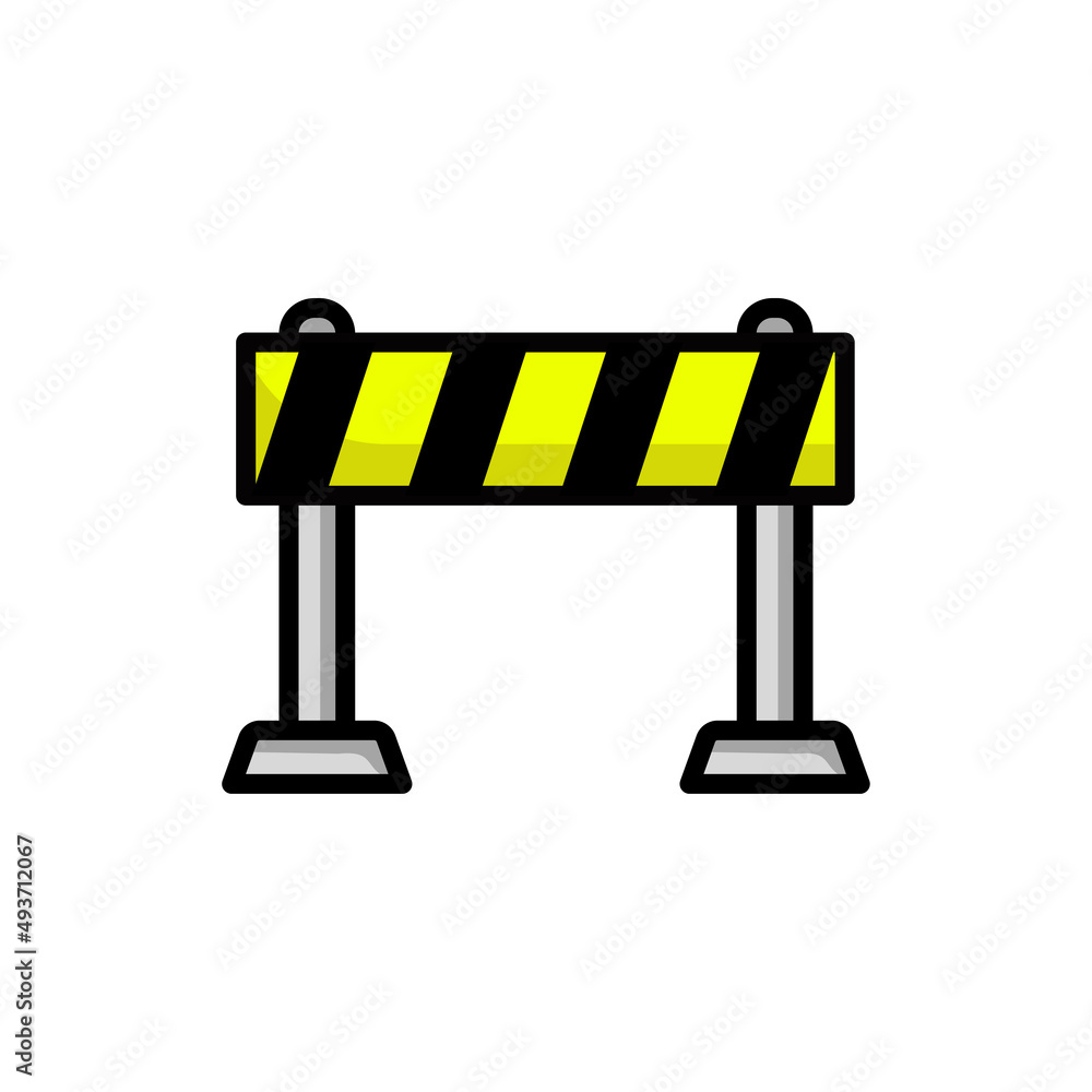 Roadblock Icon. Roadblock Logo. Vector Illustration. Isolated on White Background. Editable ...