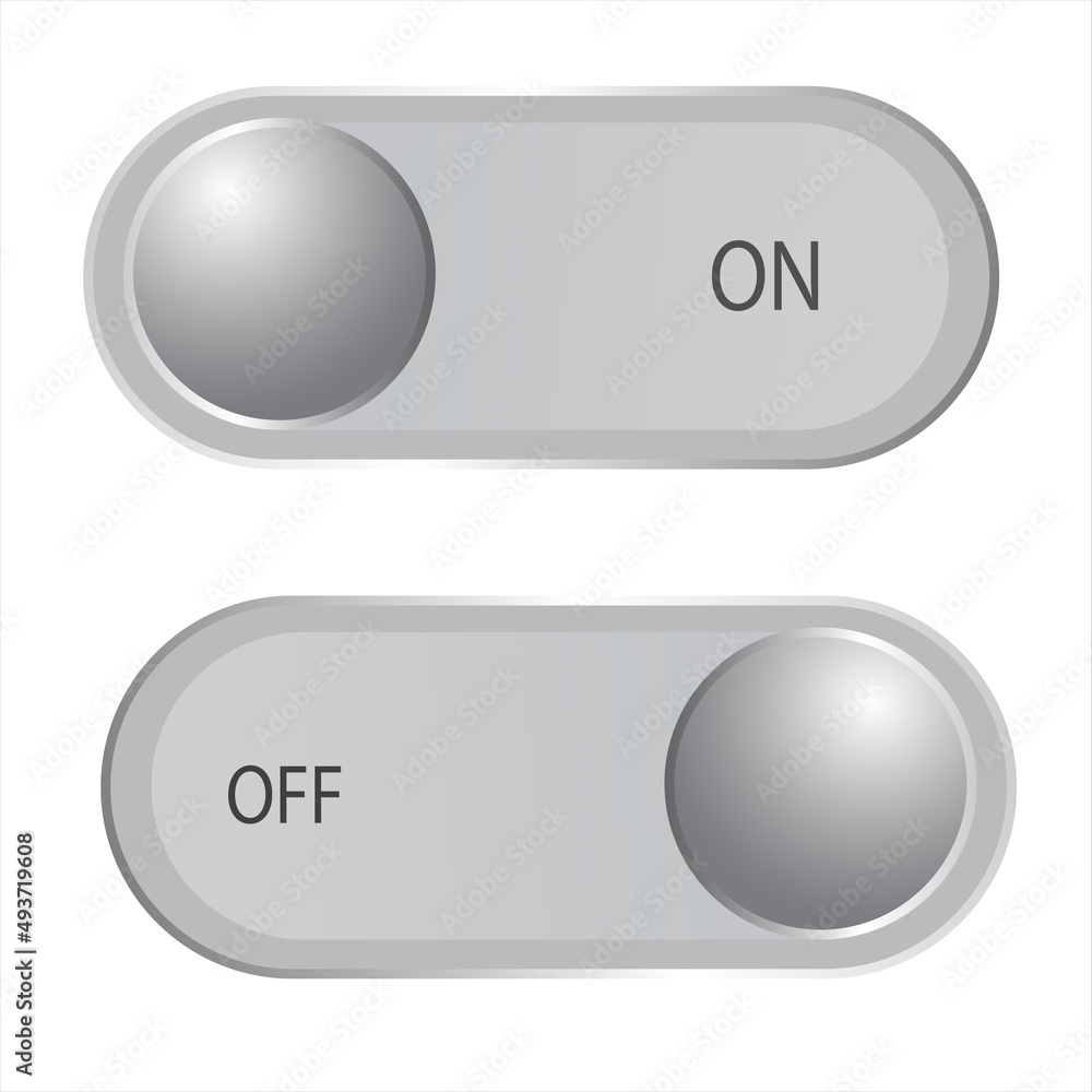 switch on and off button with stylish device font user interface or ...
