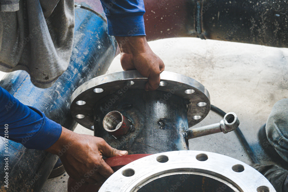 Loading wheels for moving the machine horizontally Stock Photo | Adobe ...