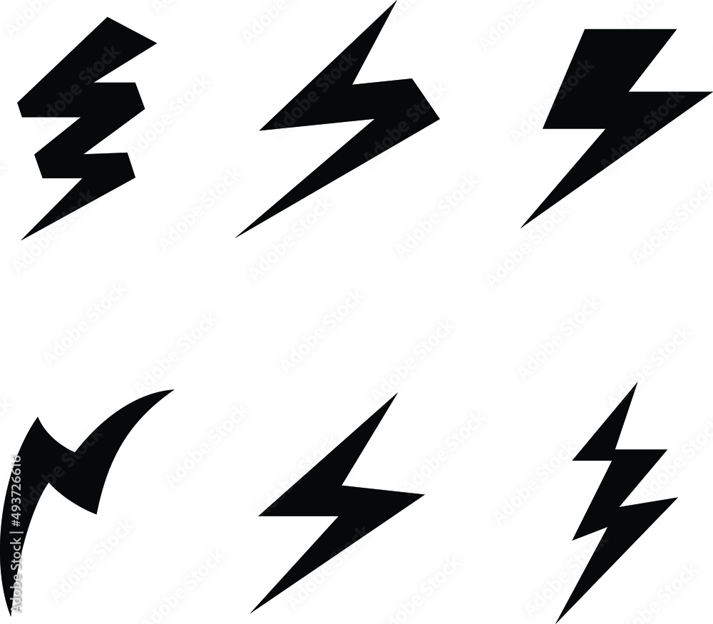 lightbolt icon set Stock Vector | Adobe Stock