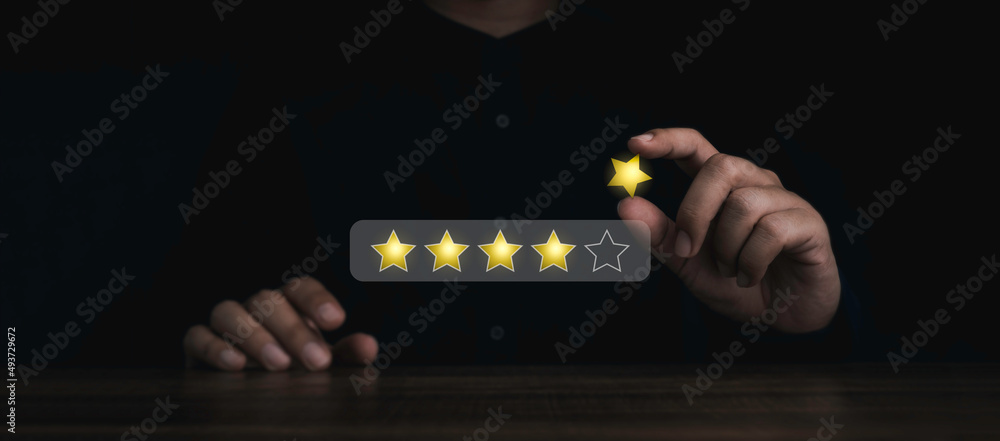 The last golden star in hand is filling on the rating bar for excellent ...