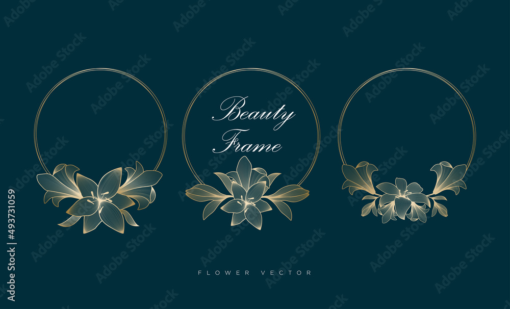 wedding couple frame vector illustration. floral line illustration ...