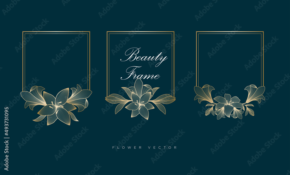 wedding couple frame vector illustration. floral line illustration ...