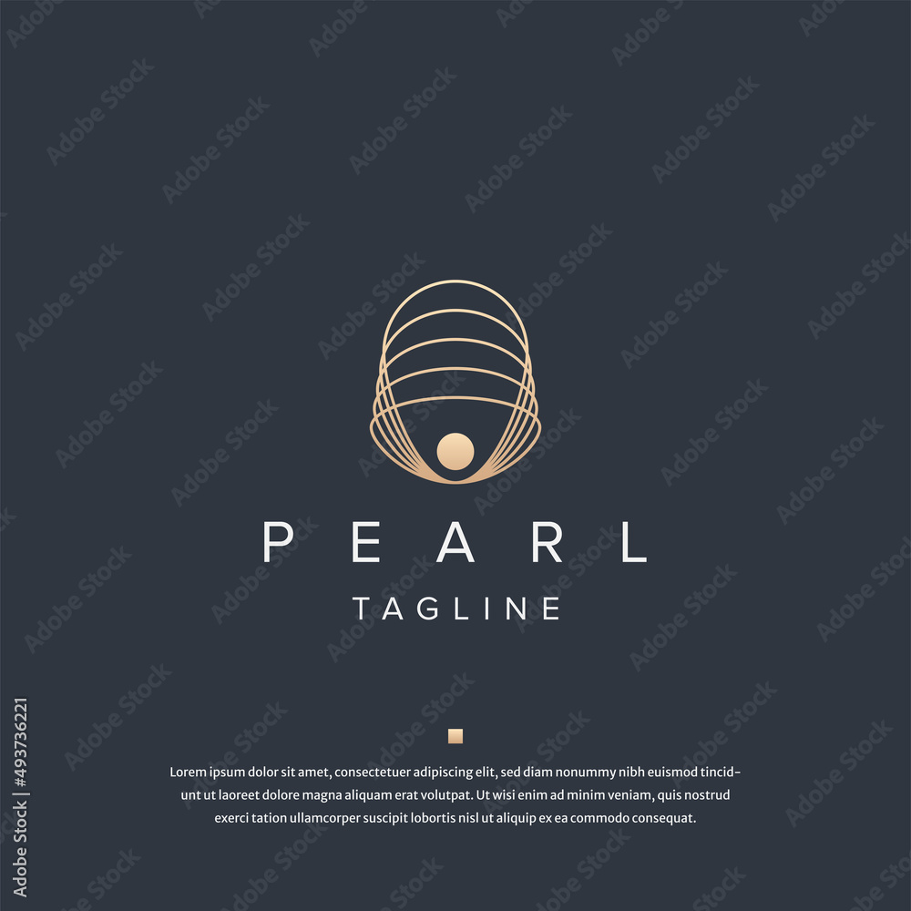 Seashell with pearl logo icon design template flat vector Stock Vector ...