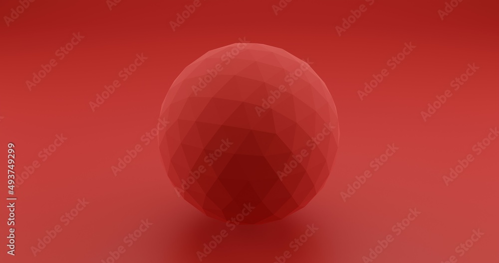 Abstract 3D Render red Background With triangle Sphere 8K High ...