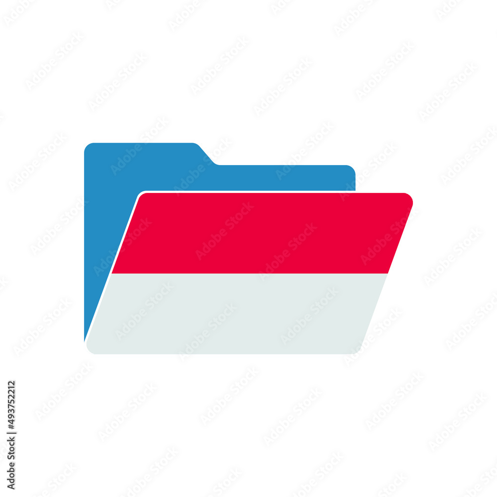 Indonesia. Folder icon with Indonesia flag. Vector folders icons with ...