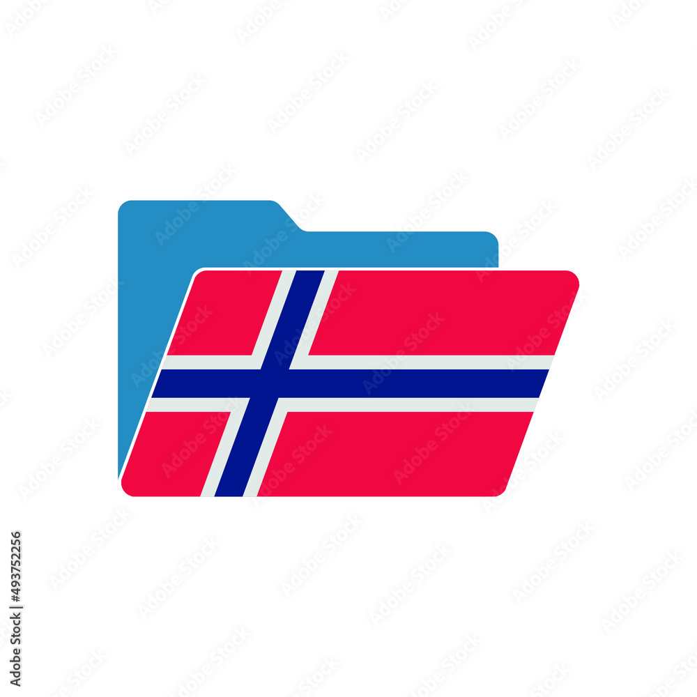 Vecteur Stock Norway. Folder icon with Norway flag. Vector folders ...