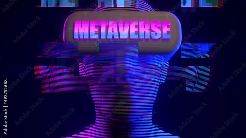 Wideo Stock: Metaverse concept. Digital 3d human head with virtual ...