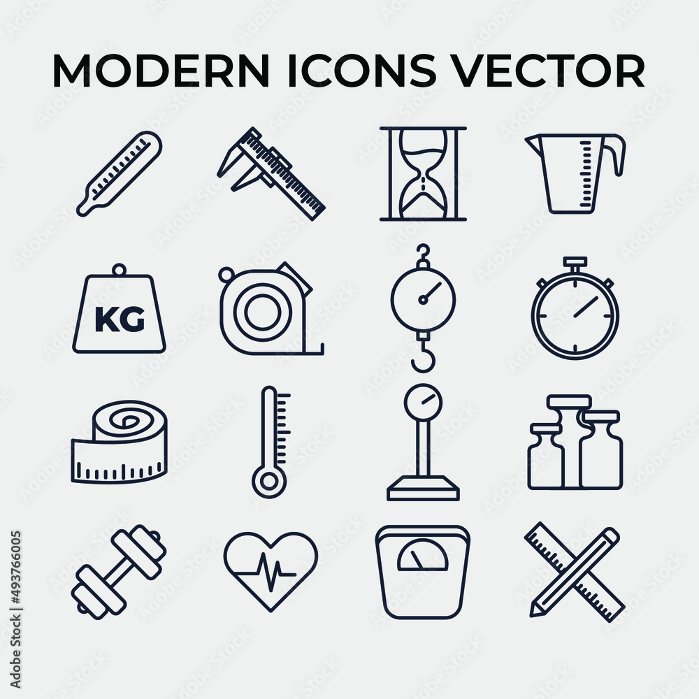 Measuring set icon symbol template for graphic and web design ...