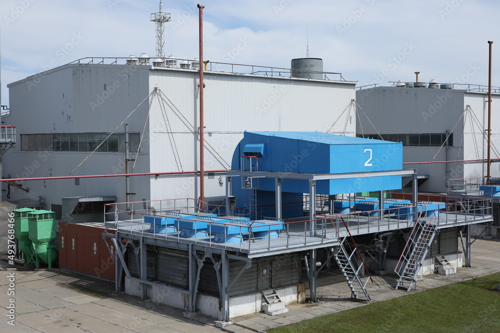 Gas transportation system. Booster pumping station for gas. Gas filling ...