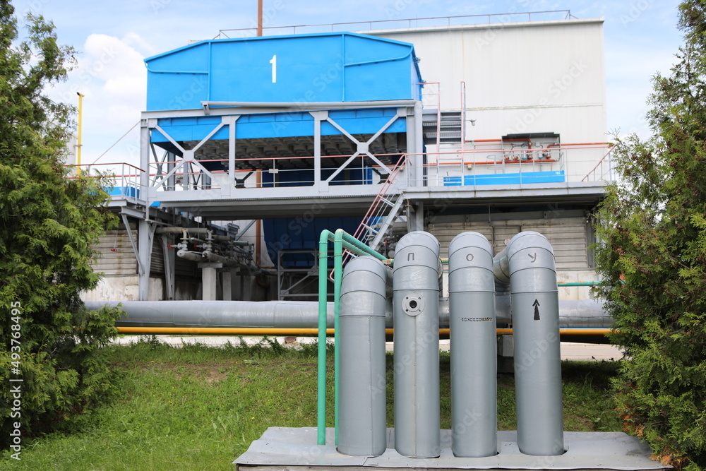 Gas transportation system. Booster pumping station for gas. Gas filling ...