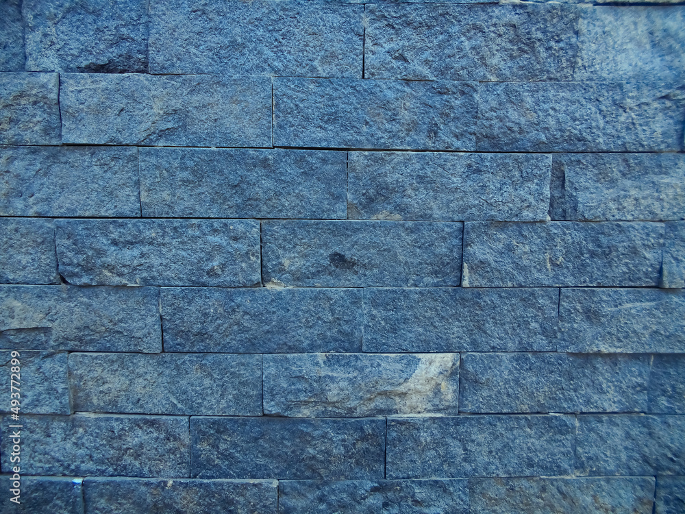 Blue stone bricks wall texture. Stock Photo | Adobe Stock