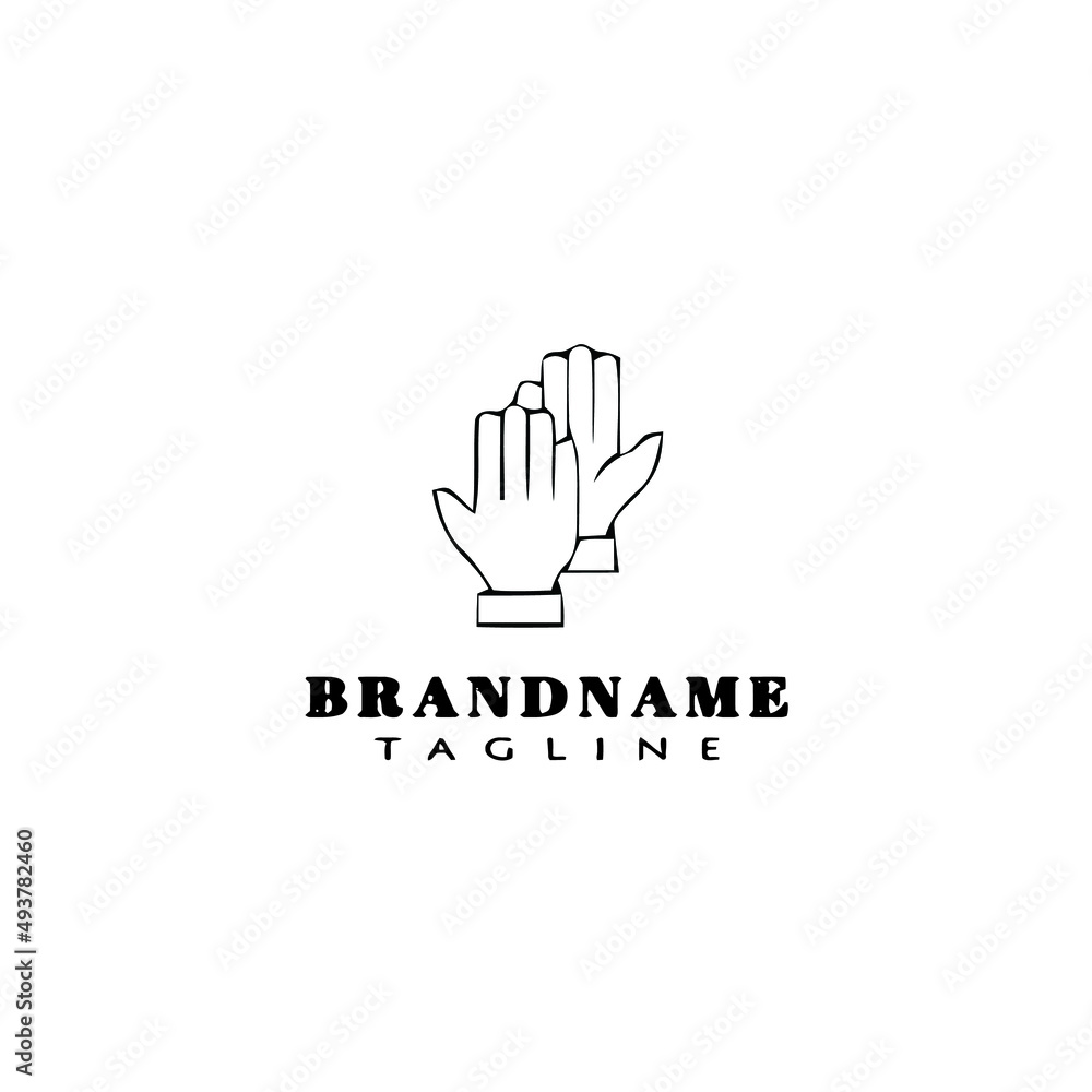 hand clapping logo cartoon icon design template black isolated vector ...