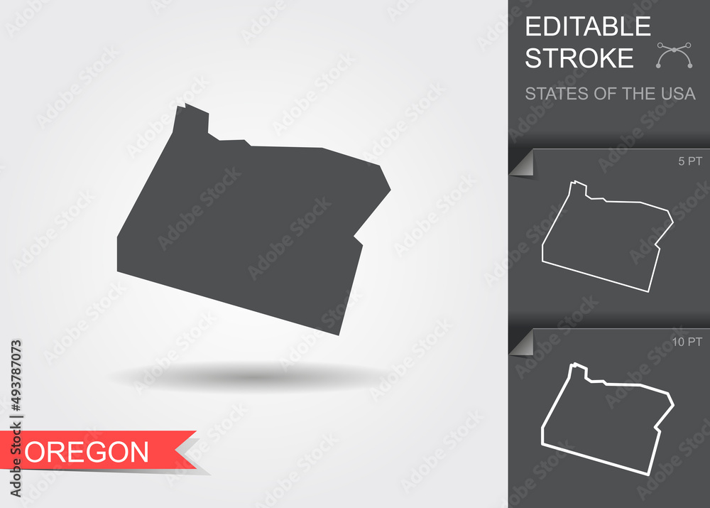 Stylized map of the U.S. state of Oregon vector illustration Stock ...