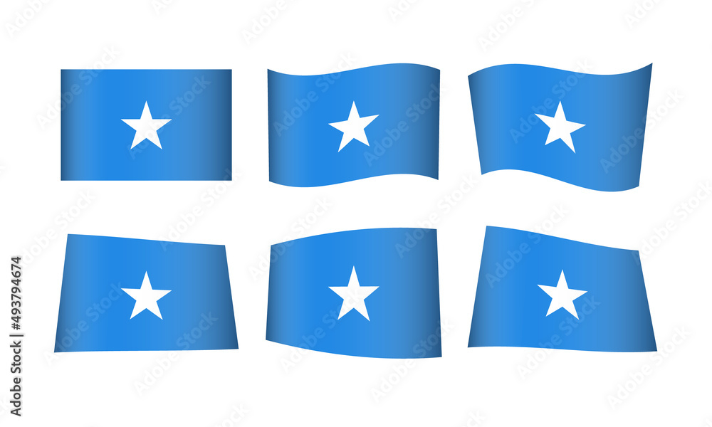 Somalia Flag Set Somali Flags National Symbol Banner Icon Vector ...