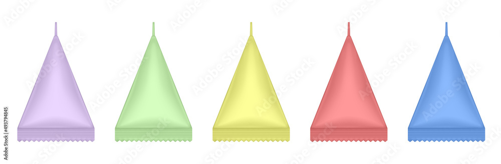 Tetrahedral packaging set. Triangular cardboard package for beverage ...