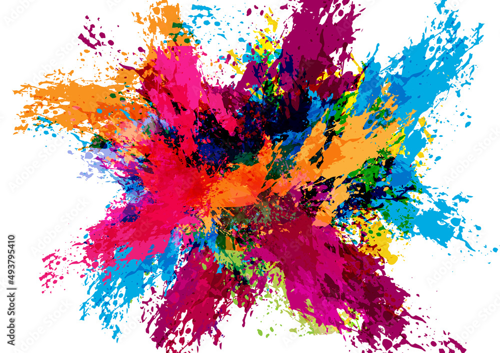 Abstract vector splash and paint color background . Paint splash color ...