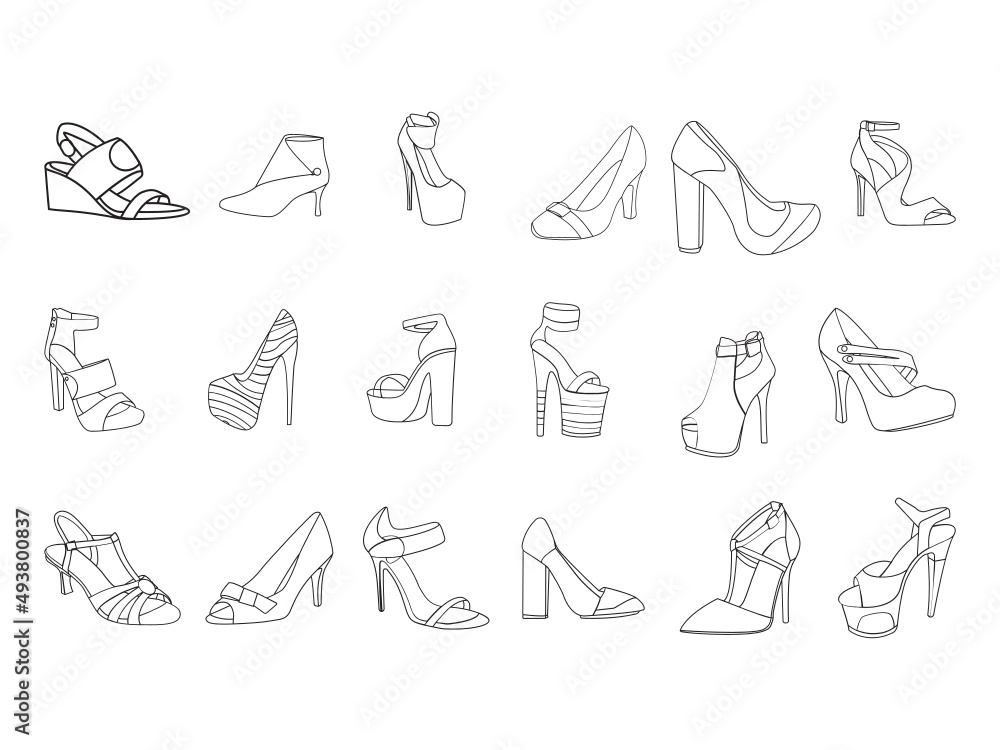 Vetor de High heels vector. Red high heel women shoes vector ...