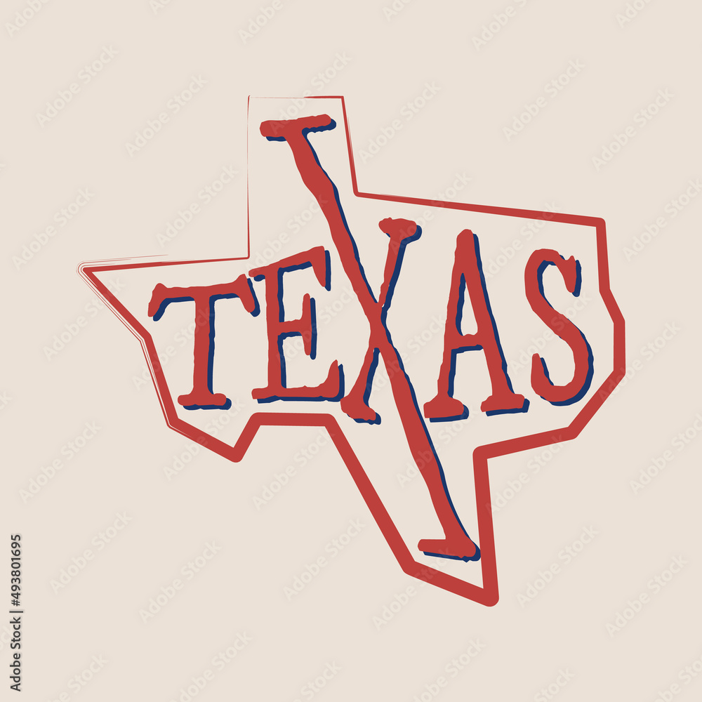 Stamp Texas letter with map for element design Stock Vector | Adobe Stock
