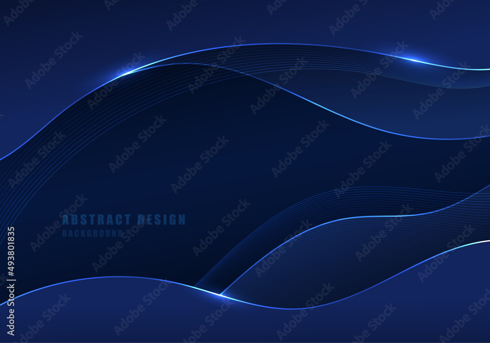 Abstract tech gradient blue design artwork decorative template. Well ...