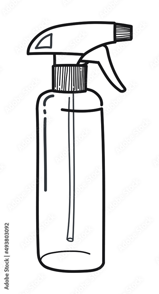Hand drawn vector illustration of spray. Not straight but smooth lines ...