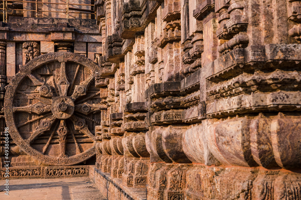800 year old Sun Temple, designed as a chariot consisting of 24 wheels ...