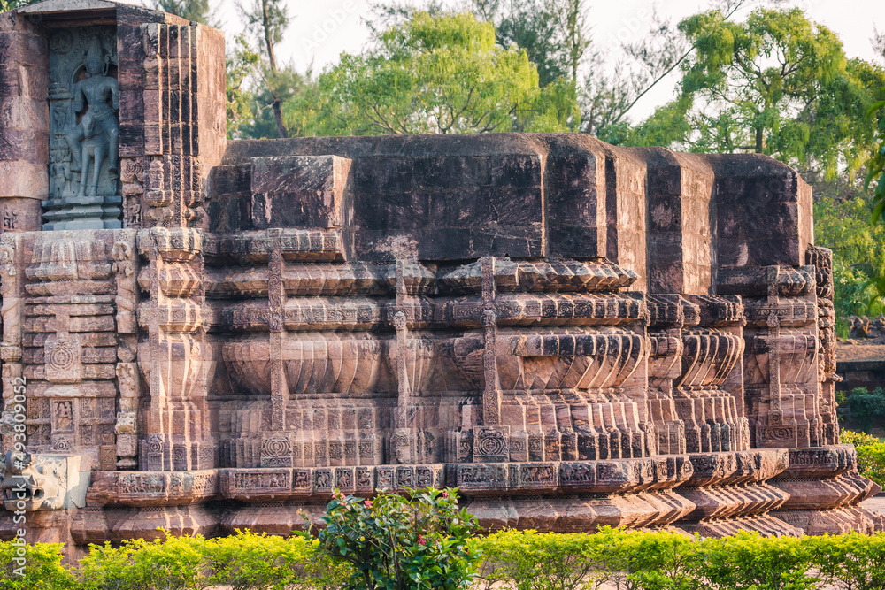 Sun god carved in green stone and beautiful lotus like carvings in 800 ...