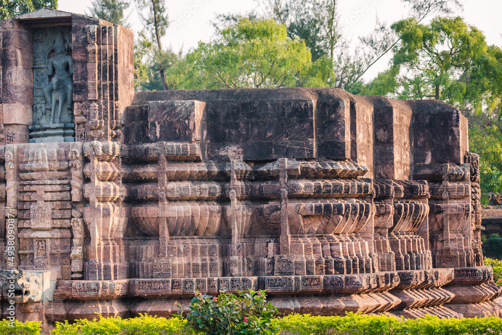 Sun god carved in green stone and beautiful lotus like carvings in 800 ...