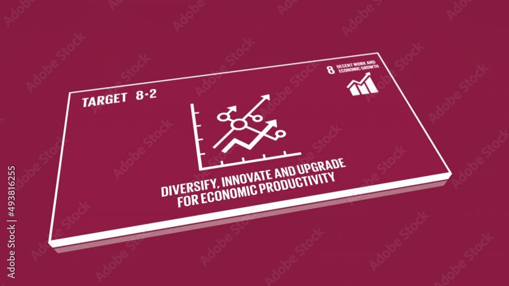 Vidéo Stock 17 Global Goals SDGs Media Card Target 8-2 Decent Work And ...