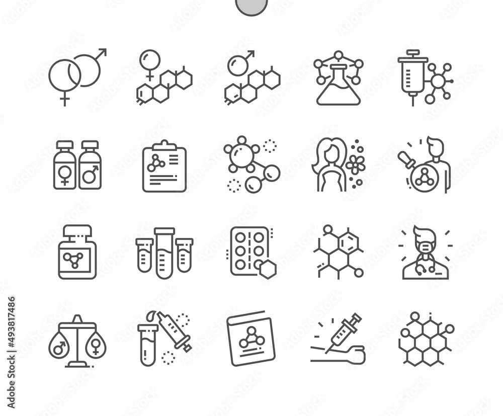 Hormones. Male female gender. Laboratory and medical book. Testosterone ...