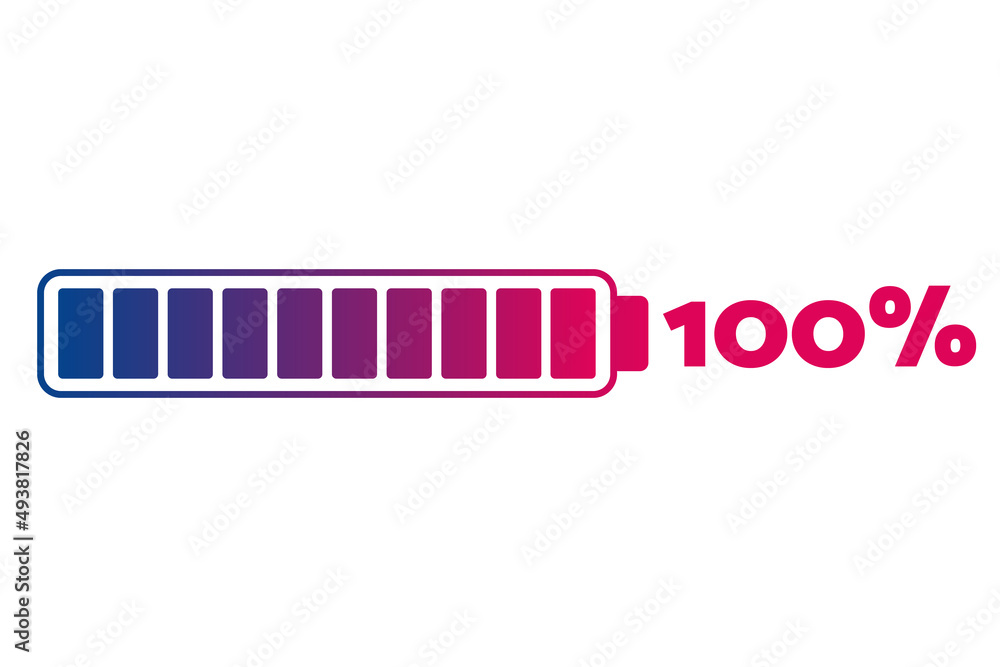 100 percent chart. Vector percentage infographics. Isolated gradient ...