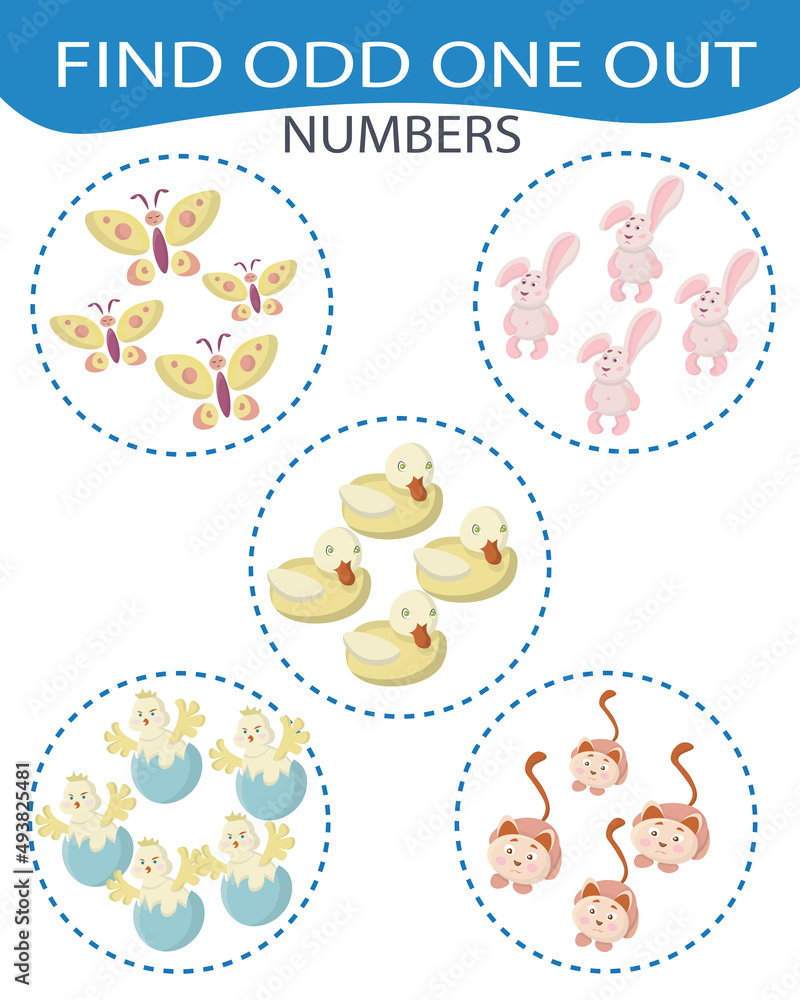 Find odd one out - logic game for kids. Preschool Counting Activities ...