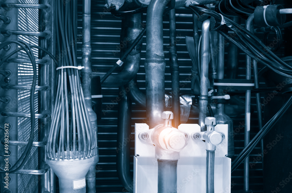 Internal structure of a large industrial air conditioning and ...