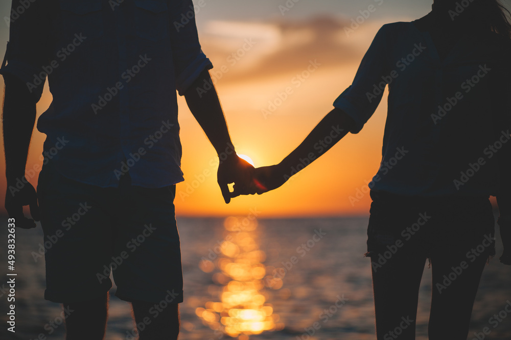 Two People Silhouette Holding Hands Two People Silhouette Holding Hands