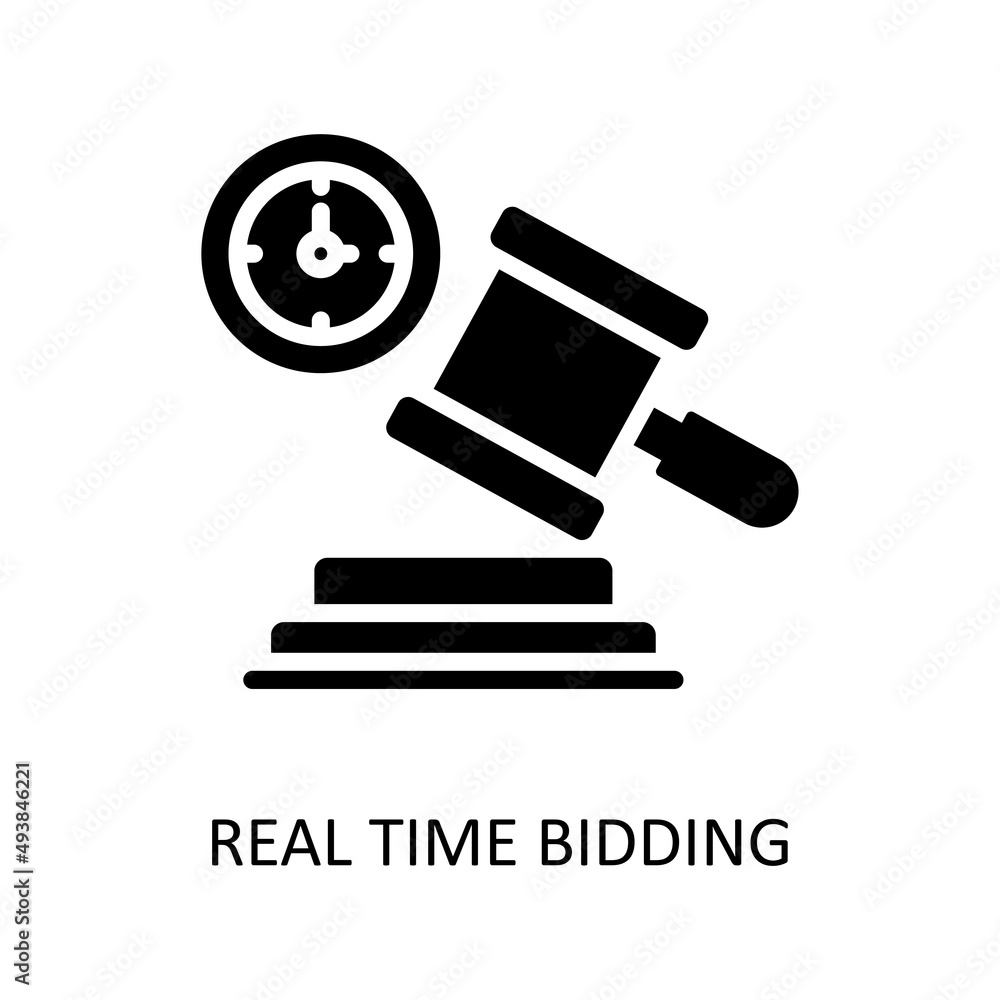 Real Time Bidding Vector Solid icons for your digital or print projects ...