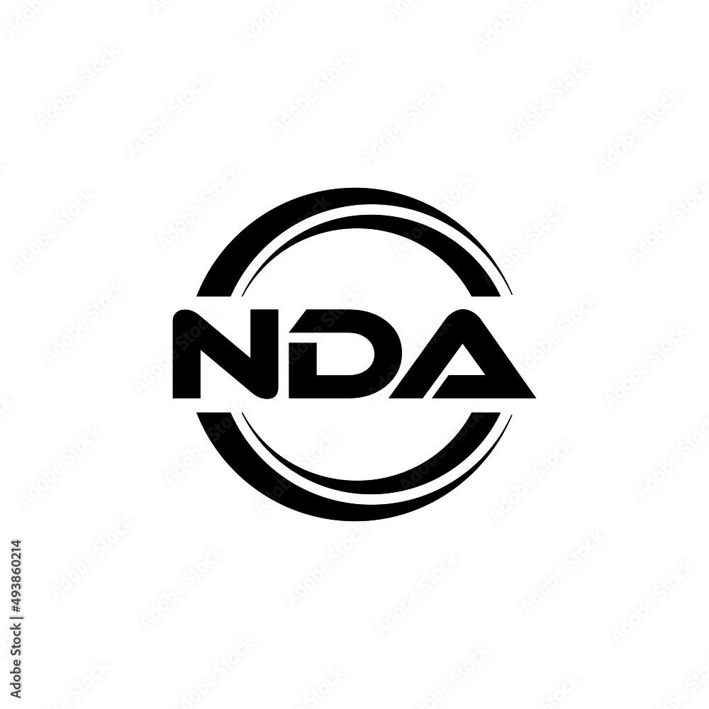 Vecteur Stock NDA letter logo design with white background in ...