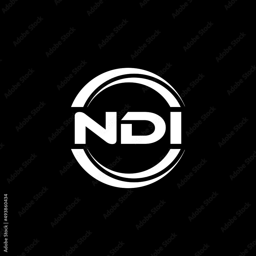 NDI letter logo design with black background in illustrator, vector ...