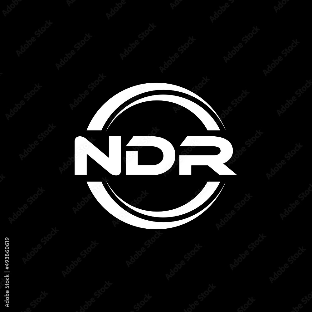NDR letter logo design with black background in illustrator, vector ...