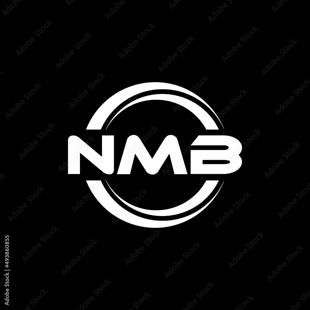 NMB letter logo design with black background in illustrator, vector ...