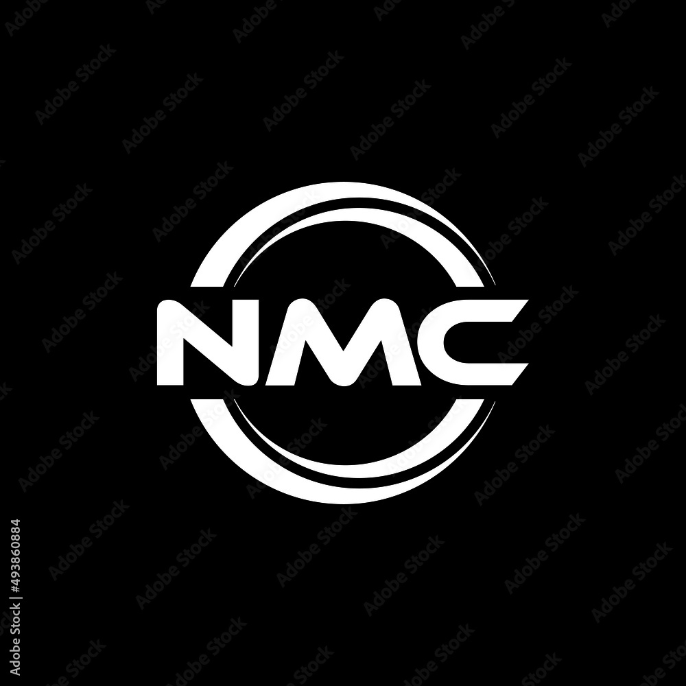 NMC letter logo design with black background in illustrator, vector ...