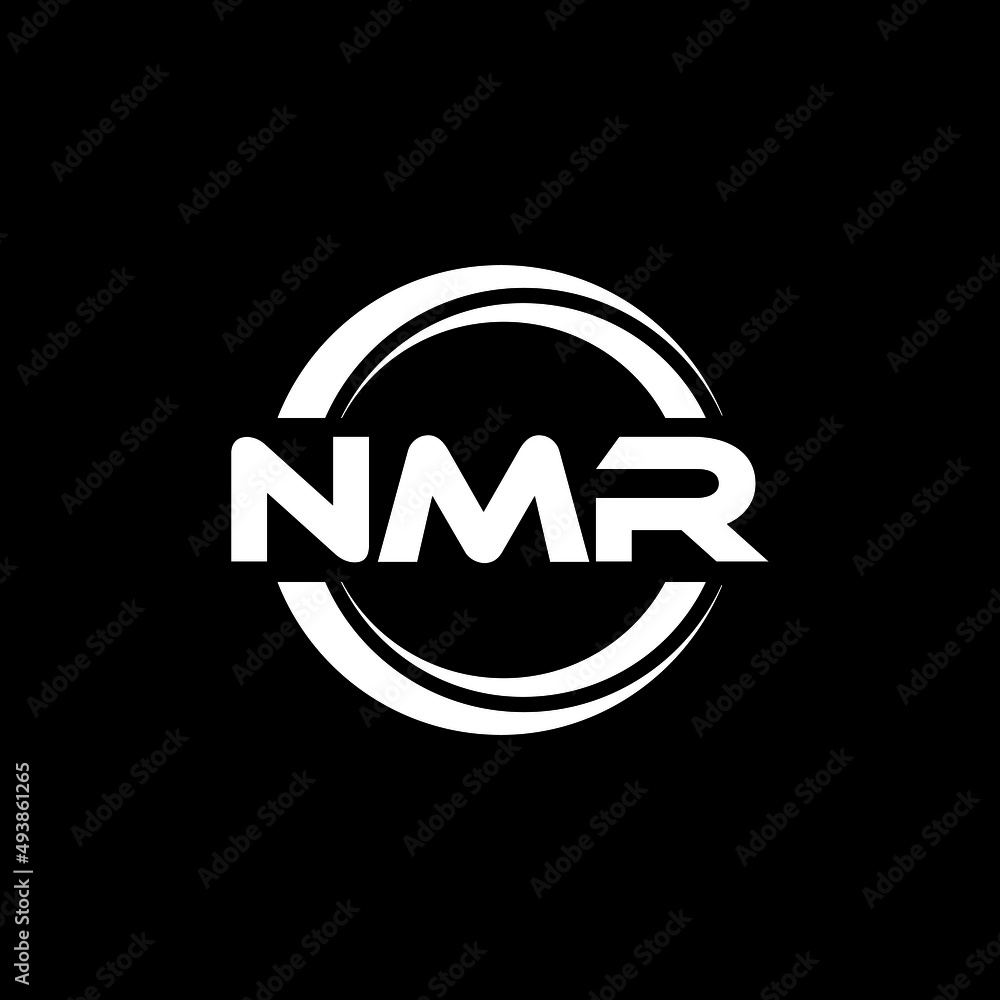NMR letter logo design with black background in illustrator, vector ...