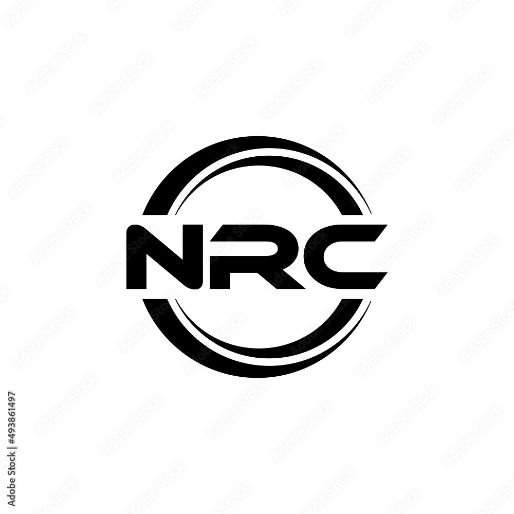 NRC letter logo design with white background in illustrator, vector ...