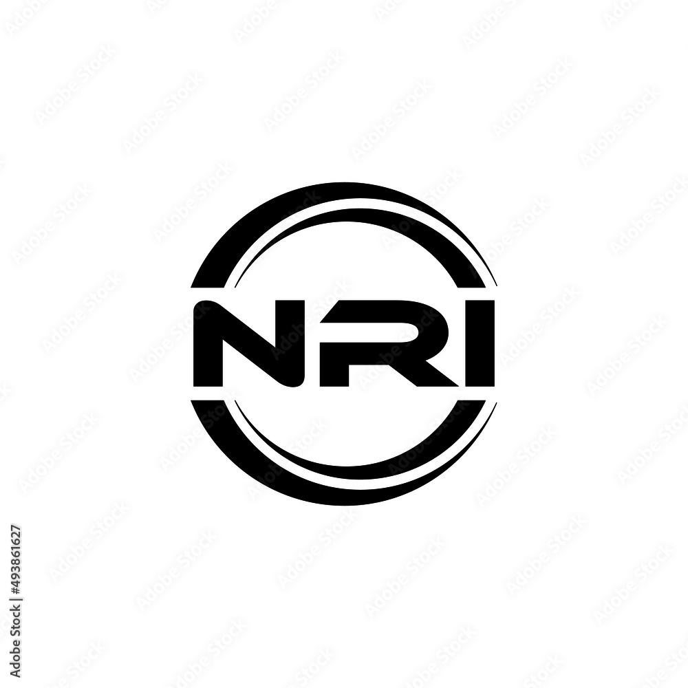 NRI letter logo design with white background in illustrator, vector ...
