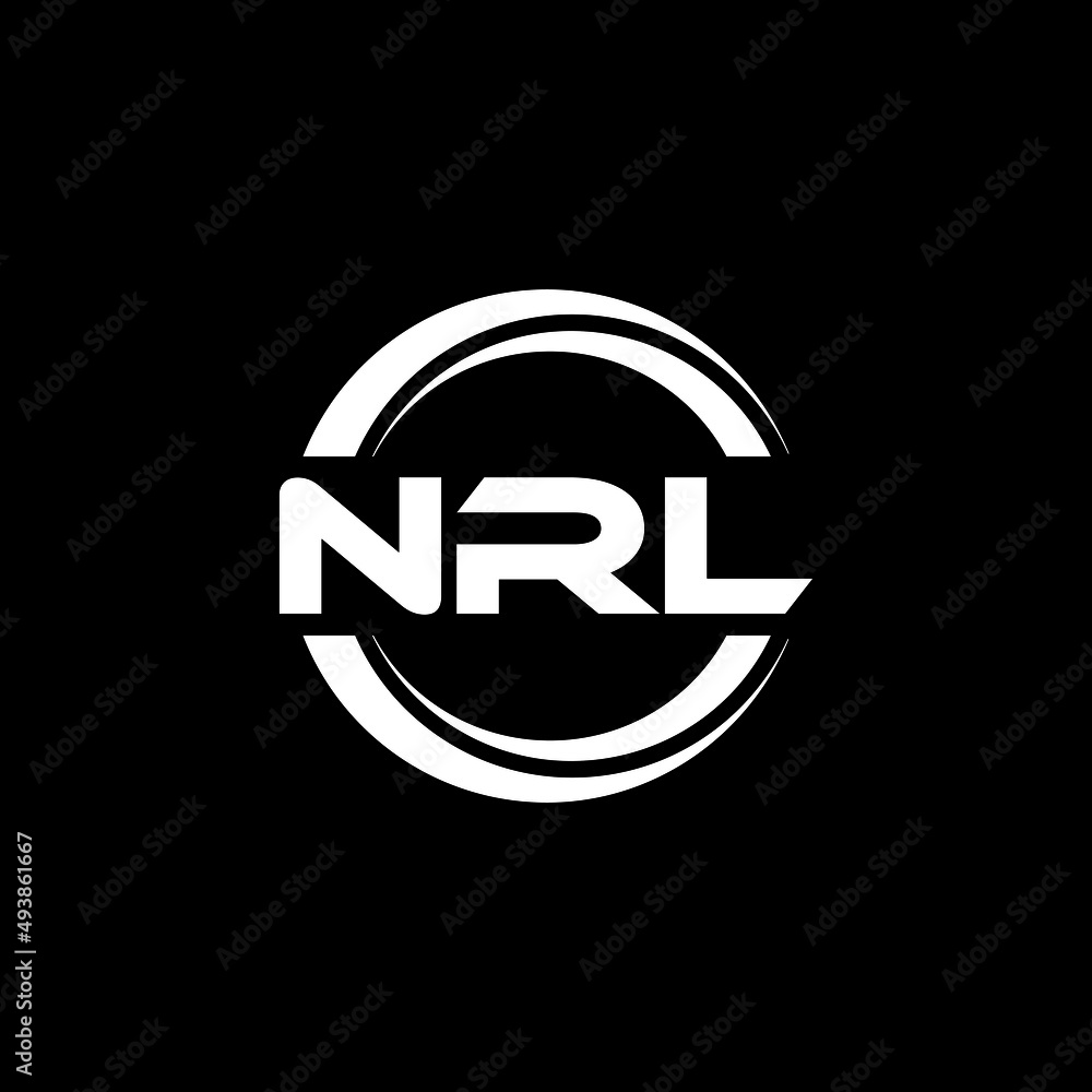NRL letter logo design with black background in illustrator, vector ...